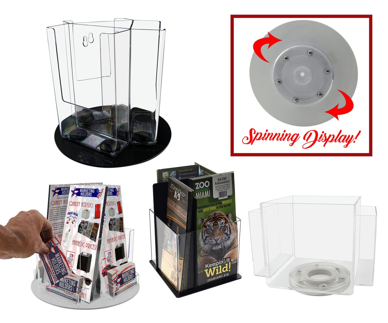 Countertop Brochure Holders Rotating Displays – 321 Plastics