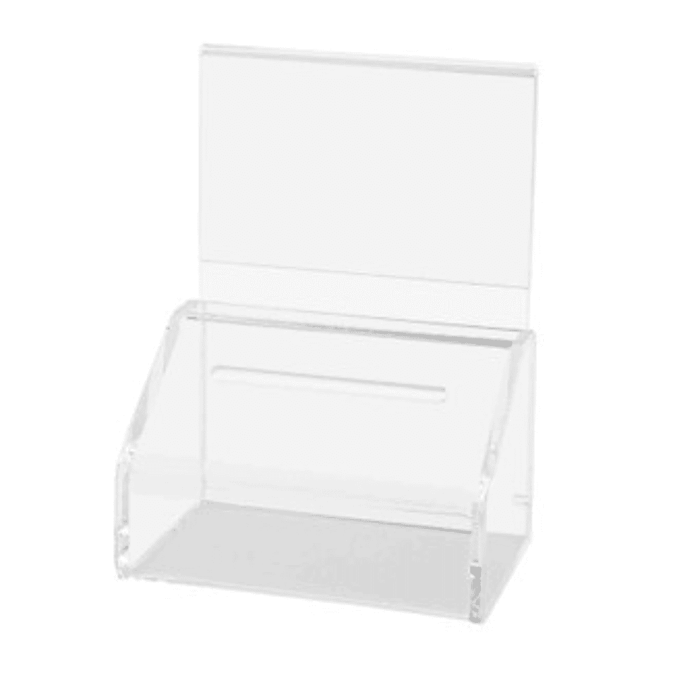 5"W Ballot Box Small Raffle Ticket Bin with Header Clear Acrylic – 321 ...