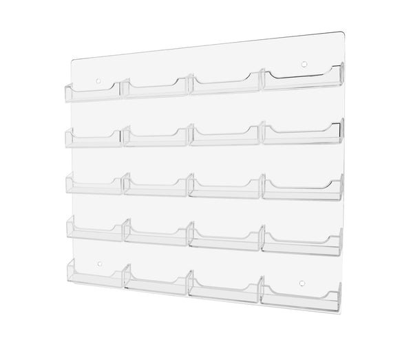 20 Pocket Wall Mount Clear Acrylic Business Card Holder – 321 Plastics