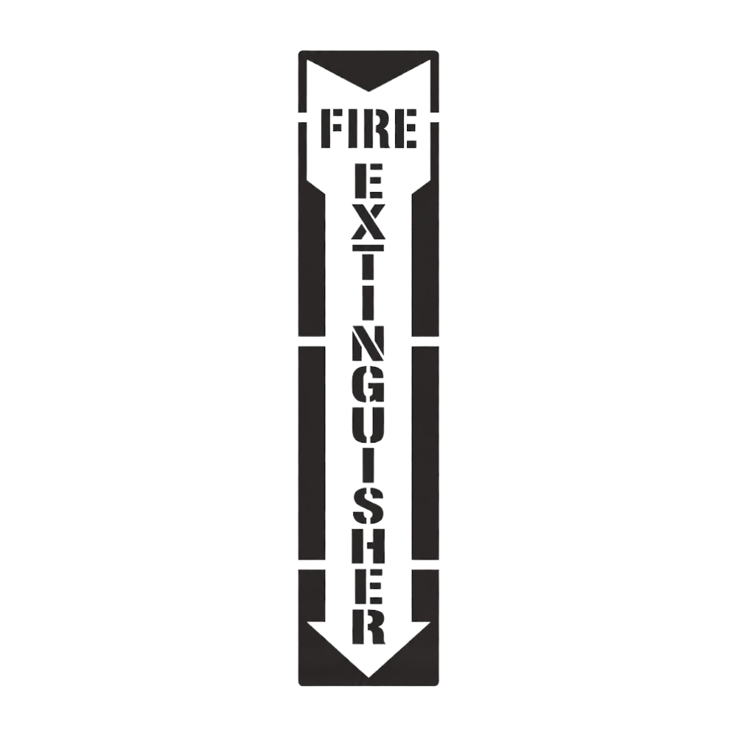 FIRE EXTINGUISHER Stencil with Letters and Arrow – 321 Plastics