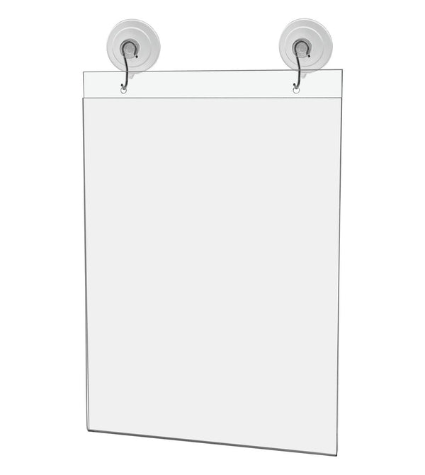 8.5"W x 11"H Window Mount Sign Holder Suction Cup with Hooks – 321 Plastics